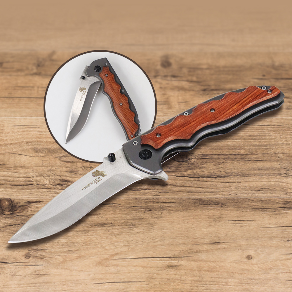 KNIFEZER Blade Pisau Lipat Berburu Survival Tactical Knife Wooden ...