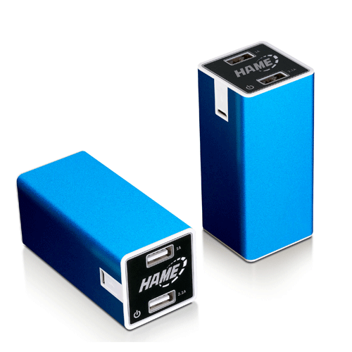 Taff Power Bank 10400mAh Dual USB Output Model HAME-MP1 ( MP1 ) - Blue