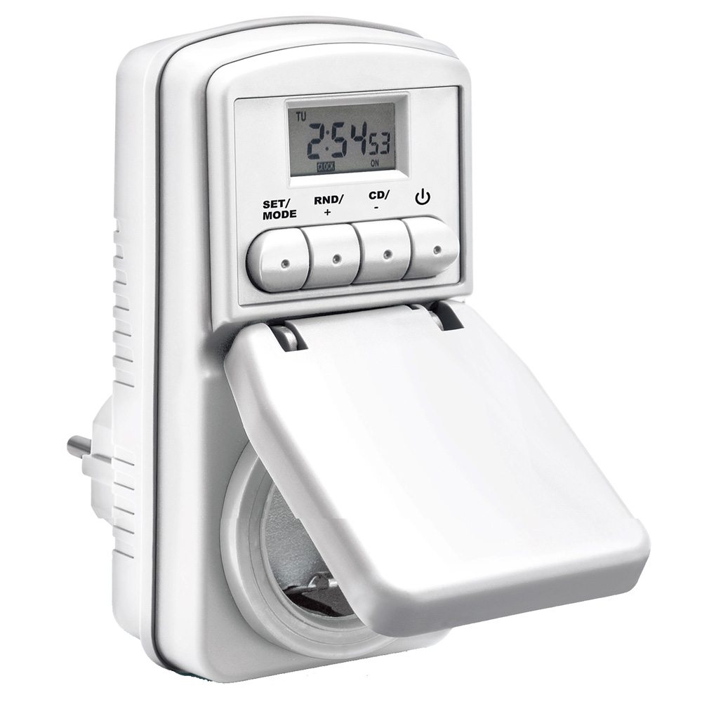 Taffware Digital Timer Switch with IP44 Waterproof - WT001 - White ... Taffware Digital Timer Switch with IP44 Waterproof - WT001 - White ...