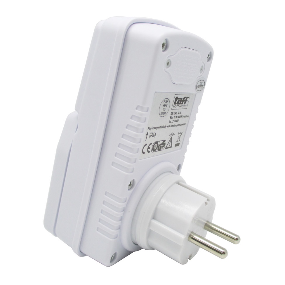 Taffware Digital Timer Switch with IP44 Waterproof - WT001 - White ... Taffware Digital Timer Switch with IP44 Waterproof - WT001 - White ...