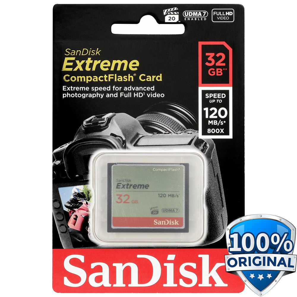Jual SanDisk Extreme Compact Flash Card VGP-20 (120MB-s) 32GB - SDCFXSB ...
