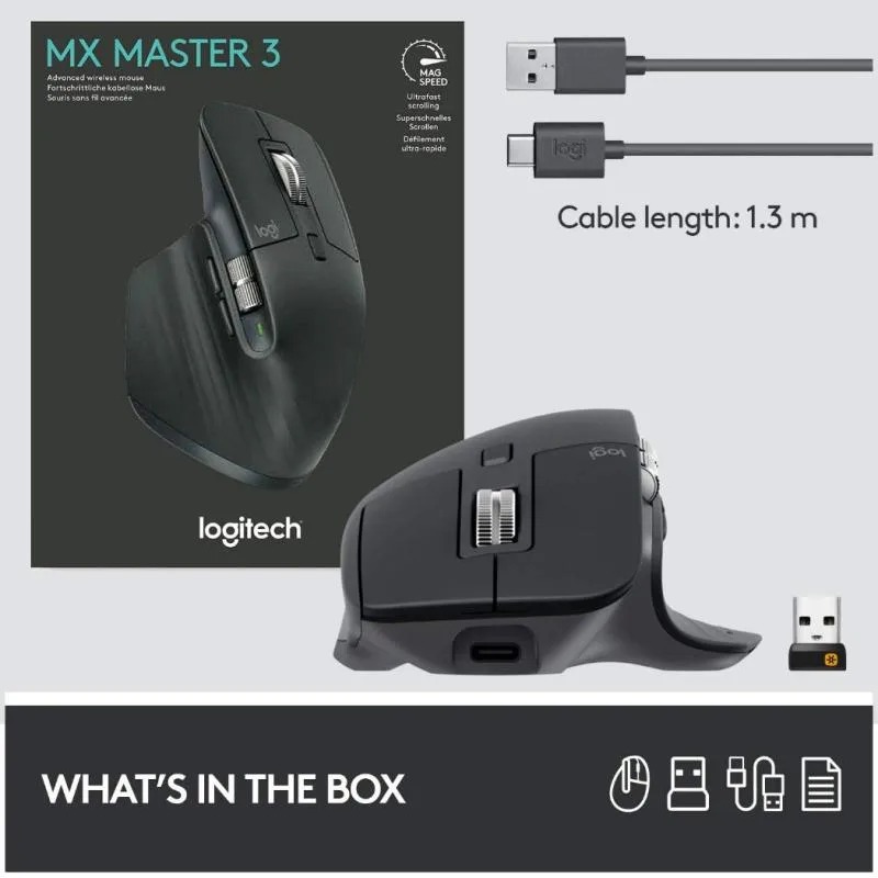 Jual Logitech MX Master 3 Advance Wireless Mouse - Black di Seller ...