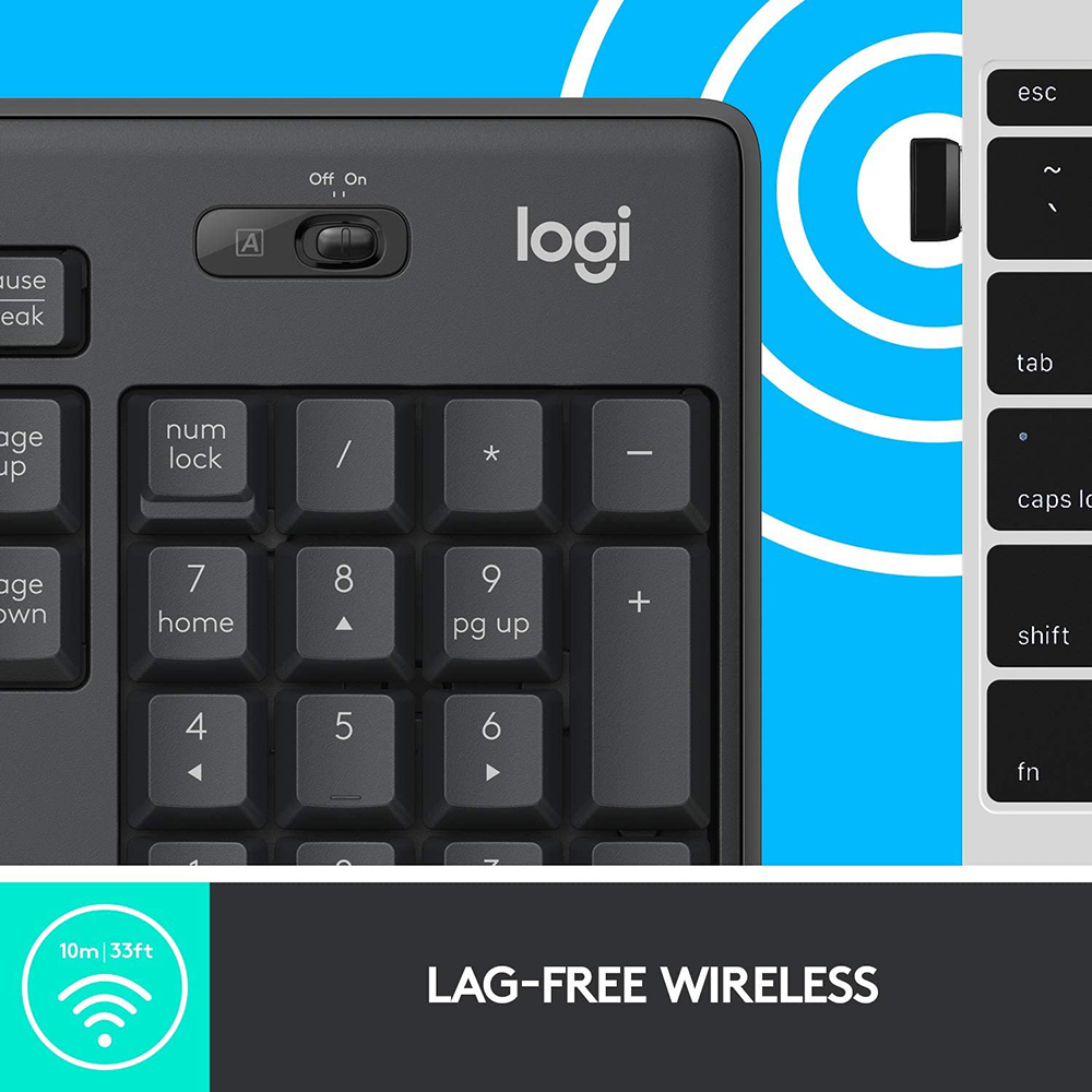 Logitech Silent Wireless Keyboard with Mouse Combo - MK295 - Black ... Logitech Silent Wireless Keyboard with Mouse Combo - MK295 - Black ...