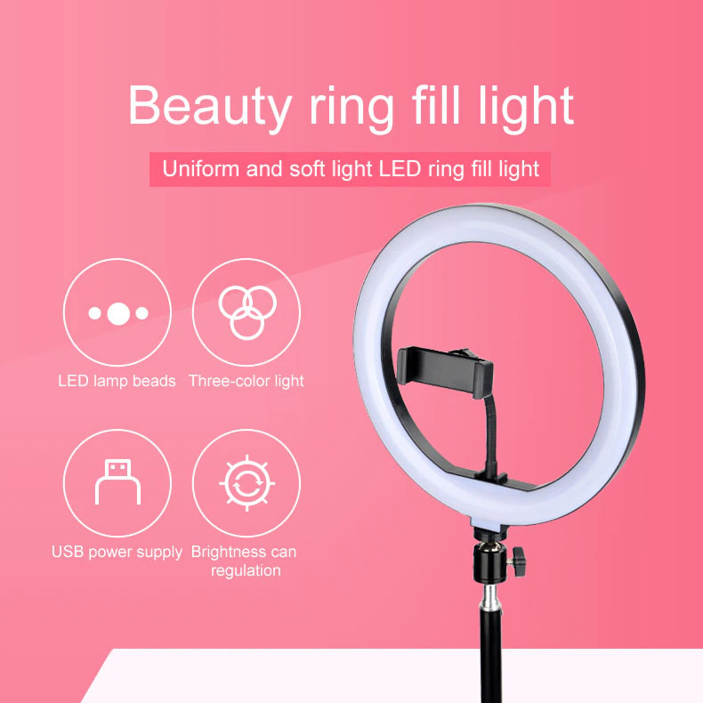 B-Light Lampu Halo Ring Light LED Kamera 10W 120 LED 10 Inch with 1 ...