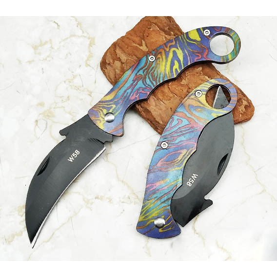 Knifezer Pisau Karambit Folding Eagle Collector Hunting Knife 165mm W58 Black