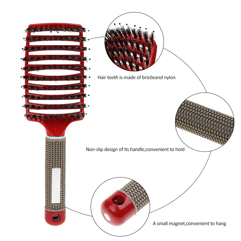 YIBER Sisir Rambut Anti Rontok Detangling Hair Comb Brush - Y76 - Black ...