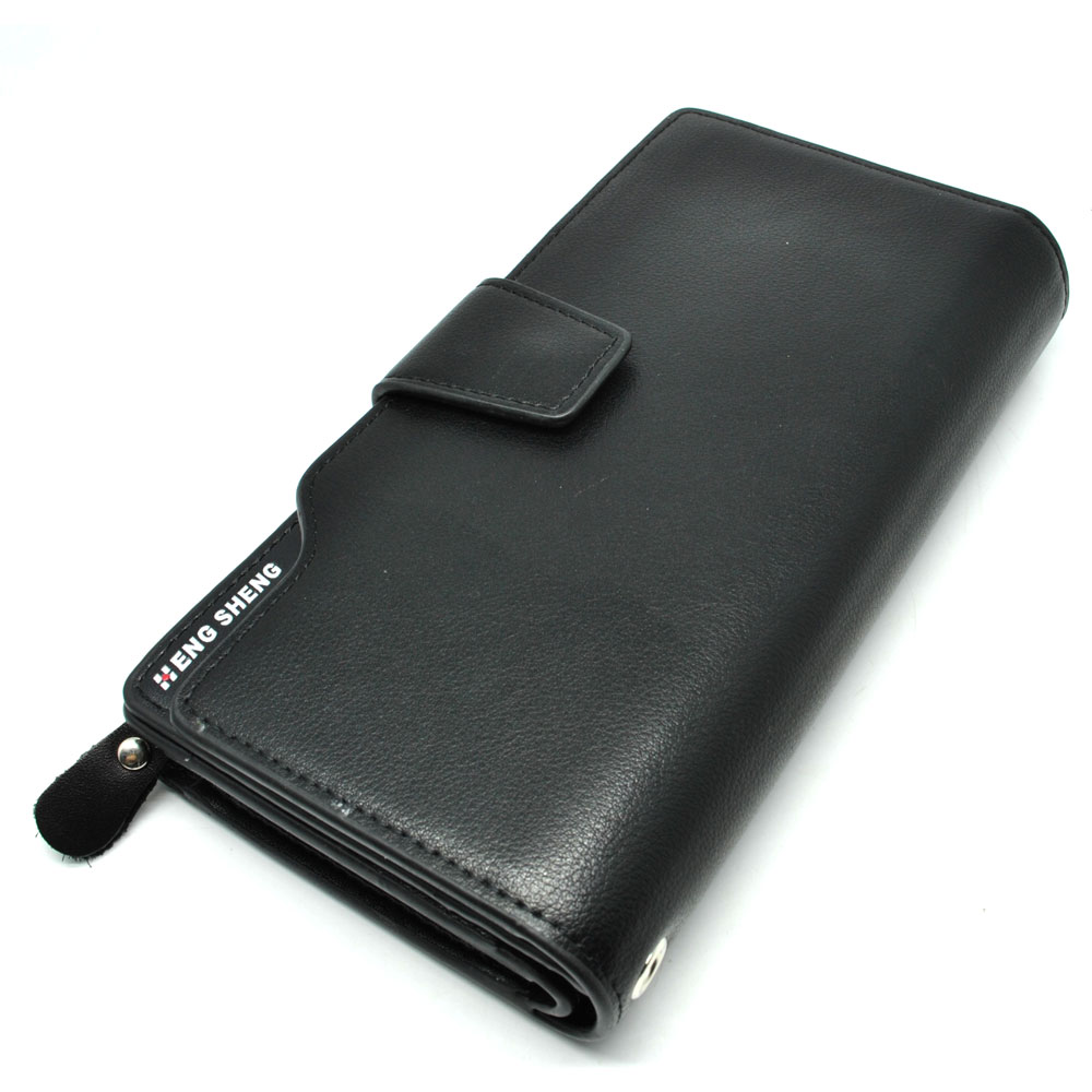 Heng Sheng Dompet Kulit Model Panjang - Black - JakartaNotebook.com