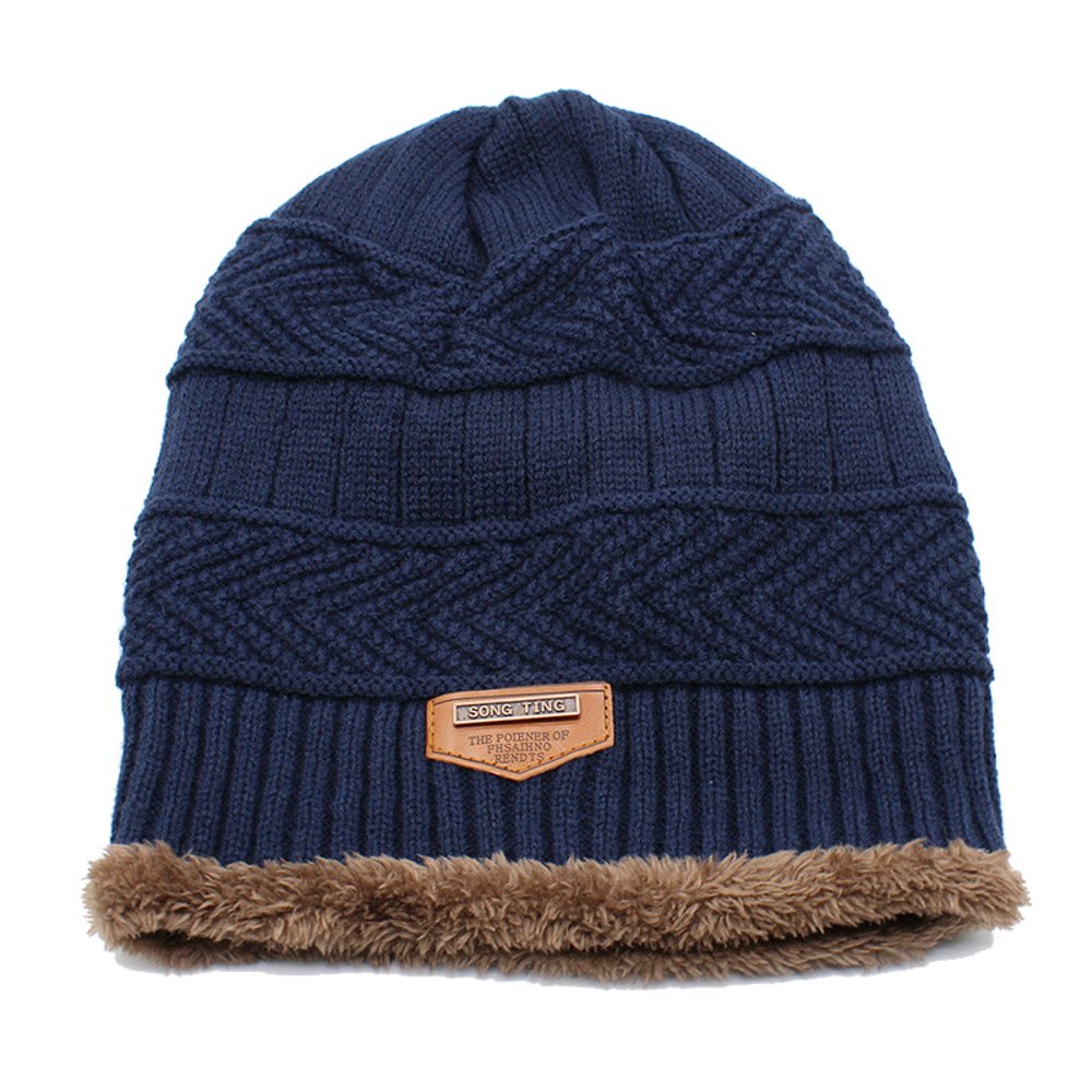 Song Ting Kupluk Wool Winter Beanie Hat - Dark Blue - JakartaNotebook.com