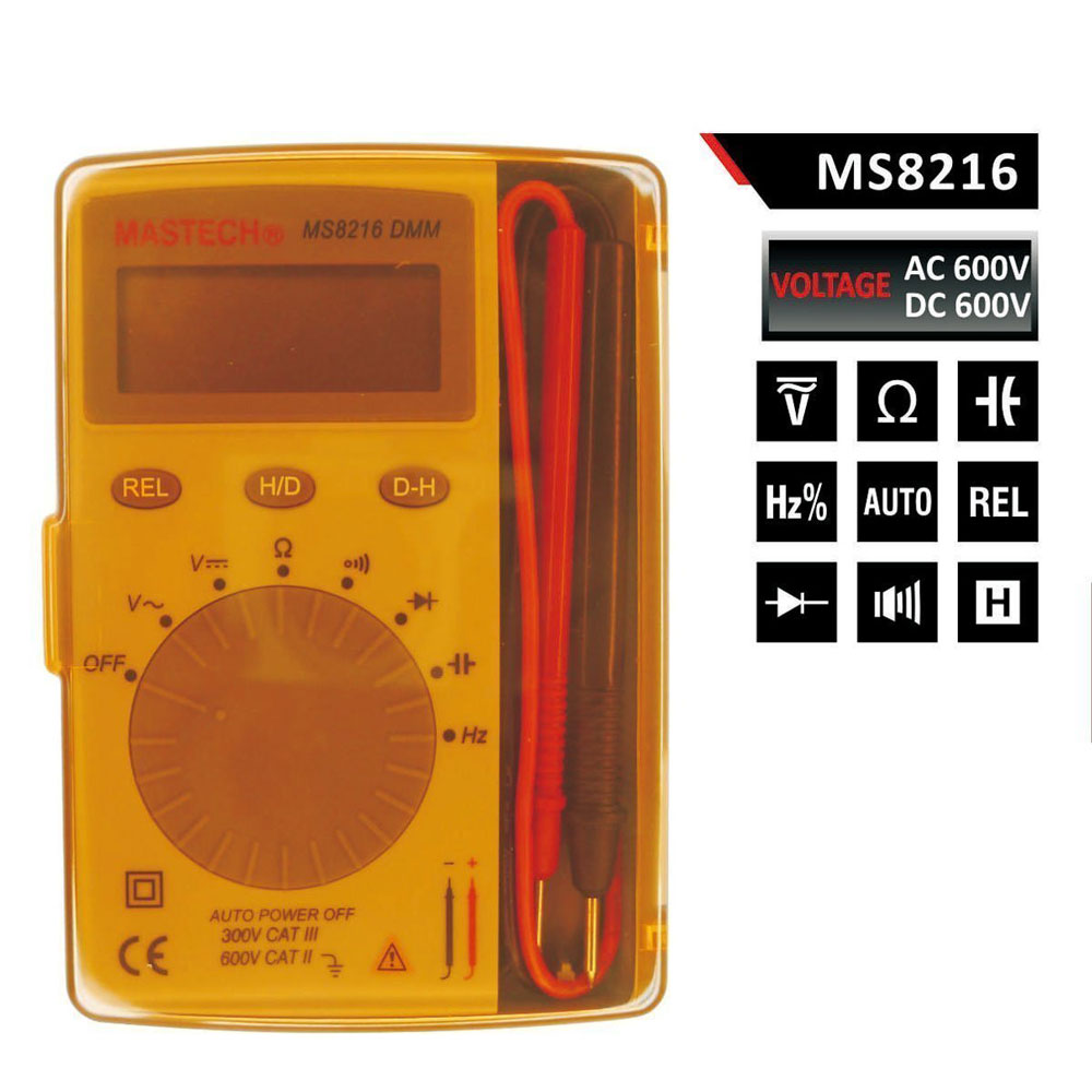 Mastech Digital Pocket Autoranging Multimeter 4000 Counts - MS8216 ...