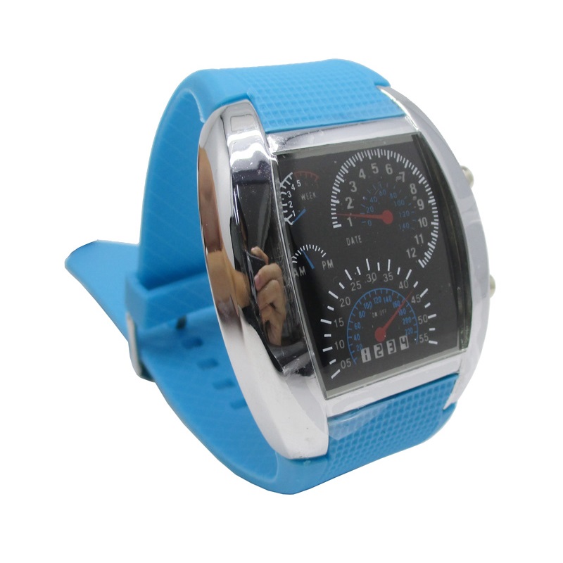 LED Watch Digital Speedometer - Light Blue - JakartaNotebook.com
