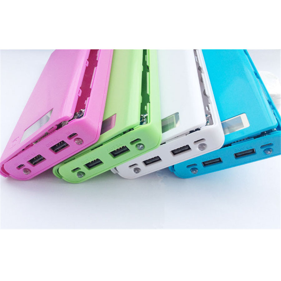 Taffware DIY Power Bank Case 2 USB Port & LCD 8x18650 - C13 - Blue