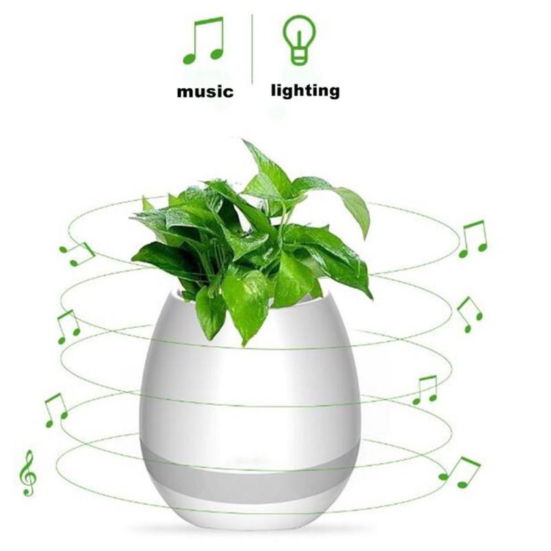 Flower Pot Vas Bunga dengan Speaker Bluetooth - Blue - JakartaNotebook.com