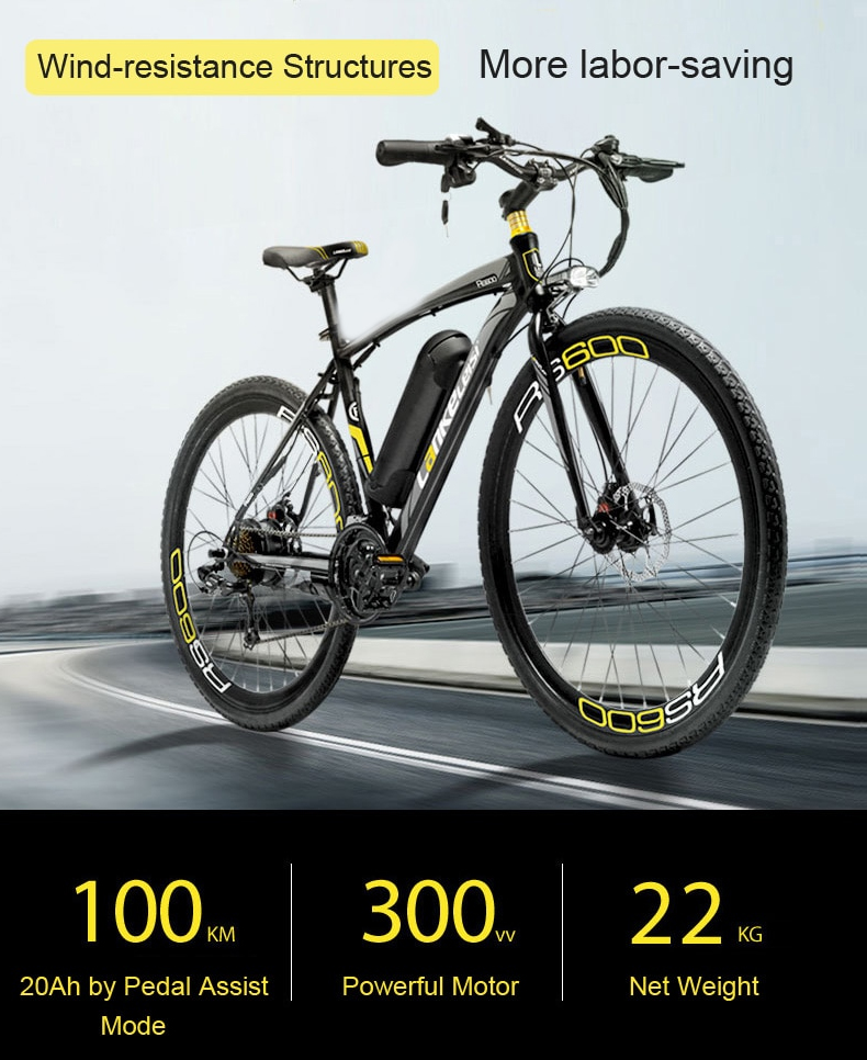 Jual LANKELEISI RS600 Sepeda Gunung Listrik Smart 36V 10AH Black Grey ...